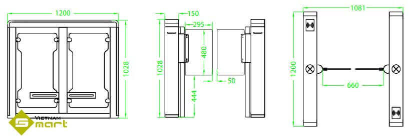 Cổng Swing Barrier ZKTeco SBTL7000 nhập khẩu, giá tốt ️