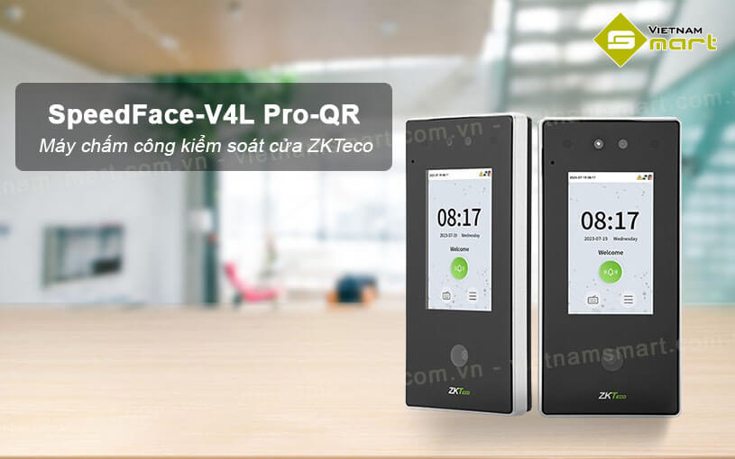 Máy chấm công kiểm soát cửa ZKTeco SpeedFace-V4L Pro-QR ️