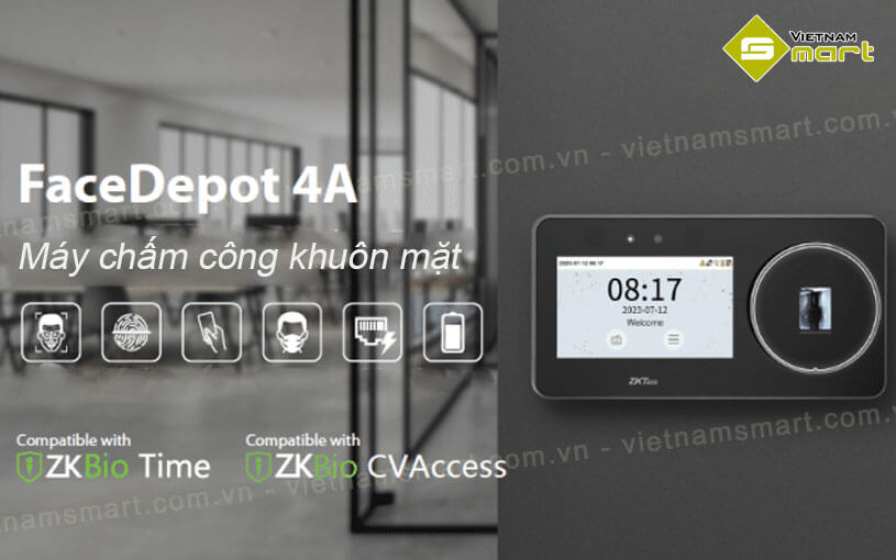 Máy chấm công khuôn mặt ZKTeco FaceDepot 4A | Chính hãng ️